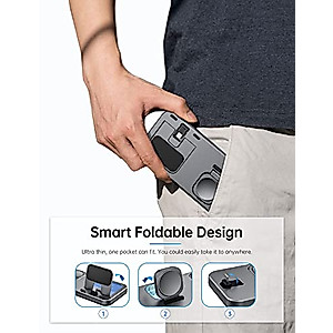 CEREECOO Portable 3 in 1 Charging Station for Apple Products Foldable Charger Stand for iWatch 7/6/SE/5/4/3/2/1 Charging Stand for iPhone AirPods Pro/3/2/1 Charging Dock Holder (Space Grey)