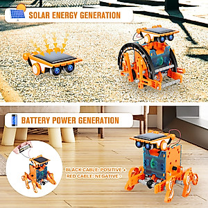 Rcovasc 13-in-1 STEM Solar Robot Kit Toys Gifts for Age 8 9 10 11 12 Years Old, Educational Building Science Experiment DIY Set Birthday Gifts for Boys Girls Kids Teens