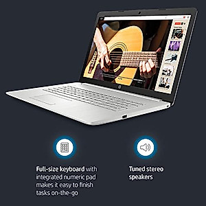 HP 2022 17.3-inch Full HD (1920 x 1080) Laptop, 11th Generation Intel Core i3-1115G4 Processor, 8GB DDR4 RAM, 256GB SSD, Bluetooth, Wi-Fi, HDMI, Windows 11, Silver, W/MD Accessories