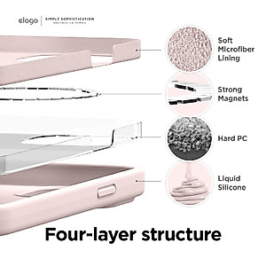 elago Magnetic Silicone Case Compatible with MagSafe Compatible with iPhone 13 Pro Max 6.7 Inch - Built-in Magnets, Protective Cover, Compatible with All MagSafe Accessories (Lovely Pink)