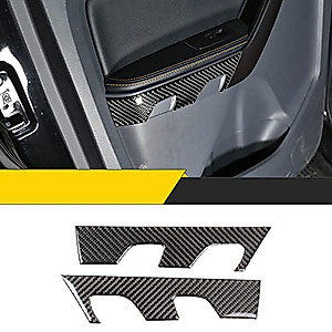 taruisixt for Ford Ranger 2015 2016 2017 2018 2019 2020 2021 Real Carbon Fiber （Soft） Car Back Row Inner Door Decorative 3D Sticker Car Interior Accessories