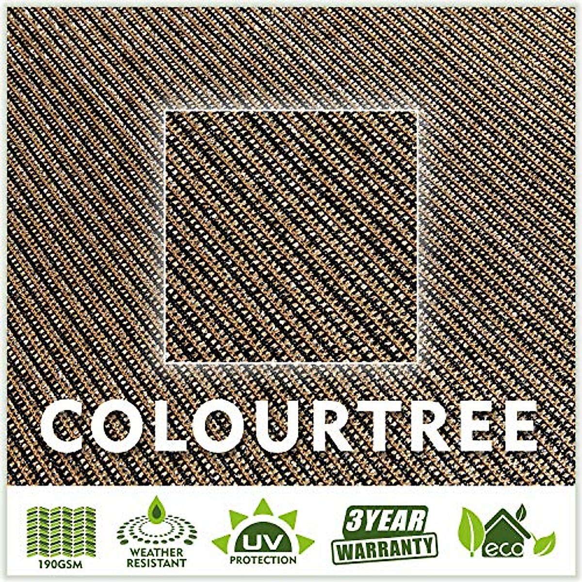 ColourTree 8' x 12' Brown Rectangle Sun Shade Sail Canopy Awning Shelter Fabric Cloth Screen - UV Block UV Resistant Heavy Duty Commercial Grade - Outdoor Patio Carport - (We Make Custom Size)