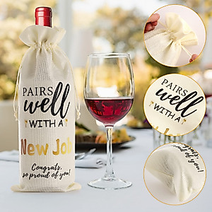 New Job Gifts Wine Bag, 1PC Congratulations Gifts for Women or Men, Congrats on New Job, Promotion Gift, Coworker Leaving Gift, Pairs Well With New Job Congrats So Proud of You
