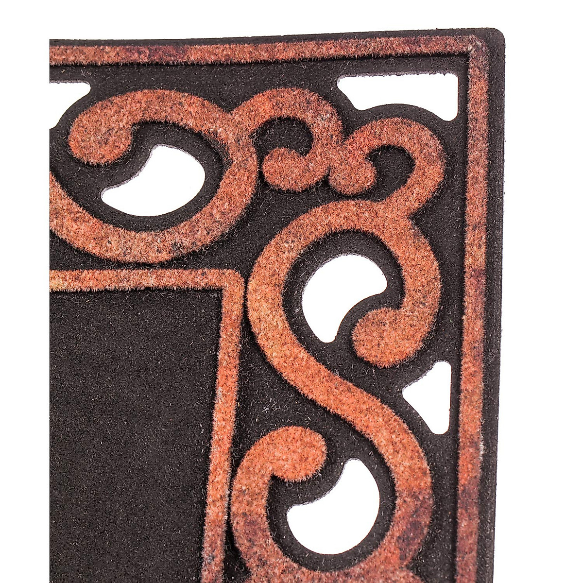 Evergreen Flag Beautiful Cutout Variegated Scroll Durable Sassafras Welcome Mat Tray - 32 x 20 Inches Fade and Weather Resistant Outdoor Doormat Tray for Homes, Yards and Gardens