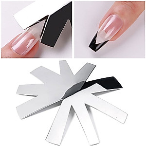 French Cutter for Nails, Lokyango 3pcs French Tip Cutter Edge Trimmer Easy Smile Line Acrylic V Cut Nail with 2pcs Brush, 1pcs Cutting Knife, 5 Spare Blades 7 Piece Set (A)