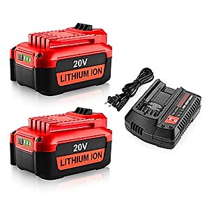 Bakipante 2Pack 20V 6.0Ah Lithium Battery Replacement for Craftsman CMCB202 CMCB204 CMCB0206 and CMCB104 Charger Replacement for Craftsman Compatible with V20 Tools