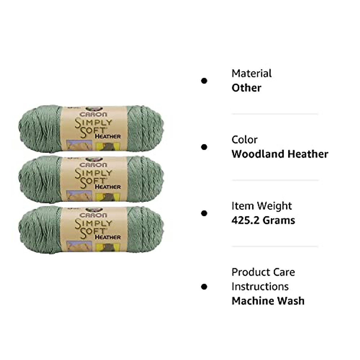 Caron Bulk Buy Simply Soft Heather Yarn (3-Pack) Woodland H9700H-9503