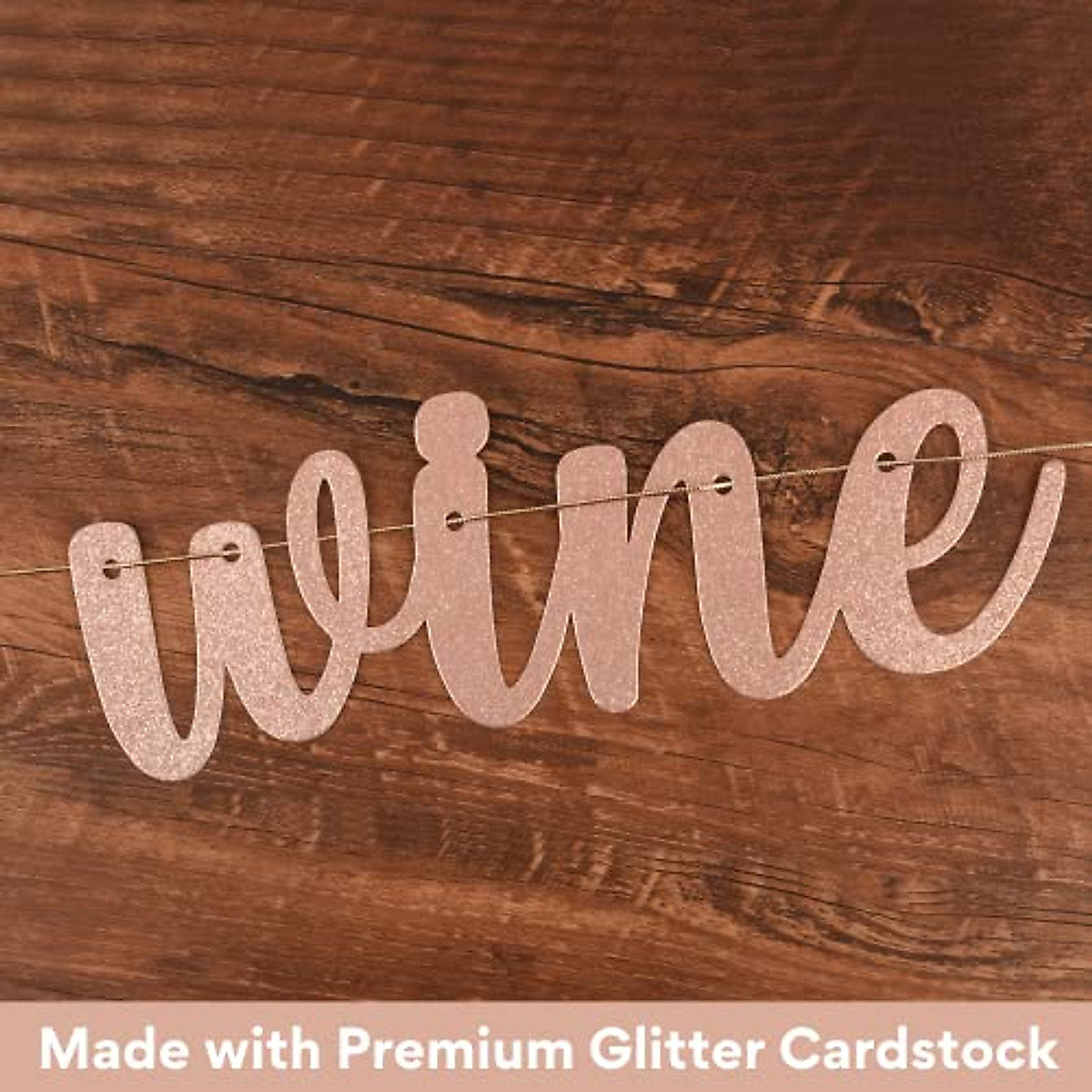 Party101 Rose Gold Glitter Banner - Bridal Shower Decorations - Bachelorette Party Decorations Favors & Supplies - Wedding Shower Decorations - Engagement Brunch Bridal Shower Decor (Pre-strung Signs)