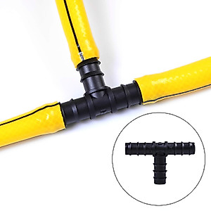 URATOT 40 Pieces Drip Irrigation Fittings Kit 1/2" Tubing Set, 10 Tees, 10 Couplings, 10 Elbows and 10 End Cap Plugs Drip Irrigation Barbed Connectors for Drip Sprinkler Systems