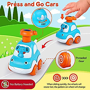 Cars Toys for 1 Year Old Boy Gifts Press and Go Cartoon Toys Cars for Toddlers 1-3 Baby Toys 12-18 Months Toddler Toys Age 1-2 One Year Old Boy Toys 1st Birthday Gifts for 1 2 3 Year Old Boys Girls