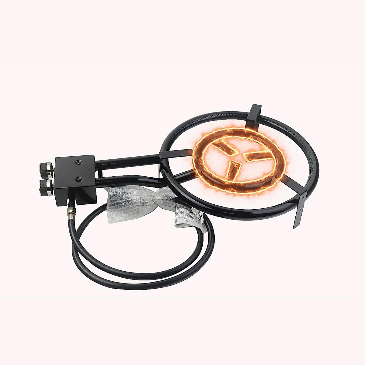 Derurizy Paella Pan Set with Burner, 18 Inch Carbon Steel Paellera with The Burner and The Reinforced Legs