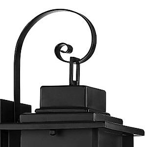 Franklin Iron Works Bransford Rustic Farmhouse Outdoor Wall Light Fixture Black 3-Light 19" Clear Glass Shade for Exterior Barn Deck House Porch Yard Patio Outside Garage Front Door Garden Home