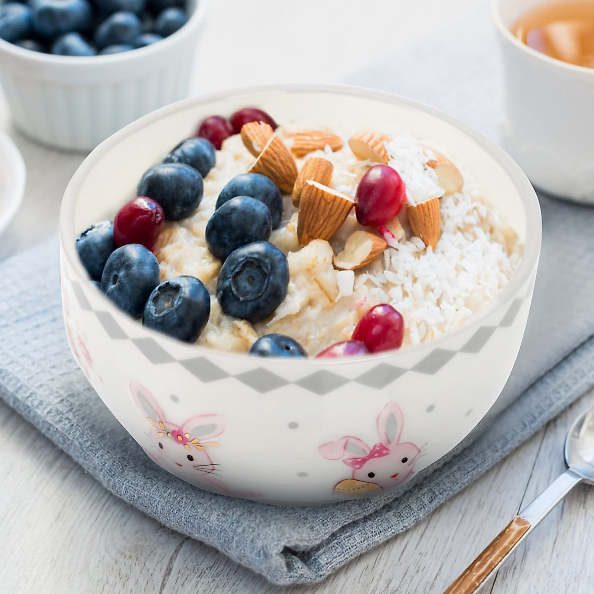 SOIMISS Easter Bowl Ceramic Bunny Candy Dish Easter Basket Rabbit Candy Bowl Snack Appetizers Porridge Soup Bowl Salad Bowl Spring Party Home Restaurant Use