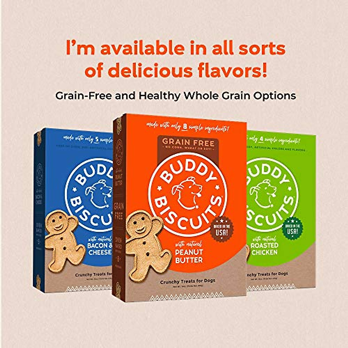 Buddy Biscuits Oven-Baked, Healthy Whole-Grain, Crunchy Treats for Dogs, 3.5lb