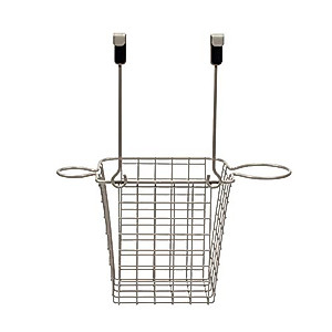 Spectrum Grid Over the Cabinet Styling Station (Satin Nickel) - Tall Bathroom & Under Sink Organizer for Hair Dryer, Beauty Tools, Accessories, & Home Essentials