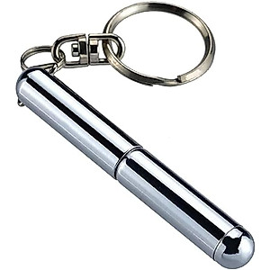 Silver Retractable mini pen made of stainless steel Metal Tool Pen Retractable pocket pen keychain Dad gadgets, birthday, Christmas for Students, Office Staff, Construction Workers Ballpoint Pens