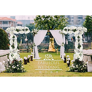 Artiflr Artificial Flowers Rose Bouquet 2 Pack Fake Flowers Silk Plastic Artificial White Roses 18 Heads Bridal Wedding Bouquet for Home Garden Party Wedding Decoration (White)