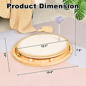 Cooenia Cat Toy Roller Scratcher Pad 2-Level Turntable Sisal Scratching 3 Tracks Balls for Indoor Cats Interactive Kitten Fun Mental Physical Exercise Puzzle