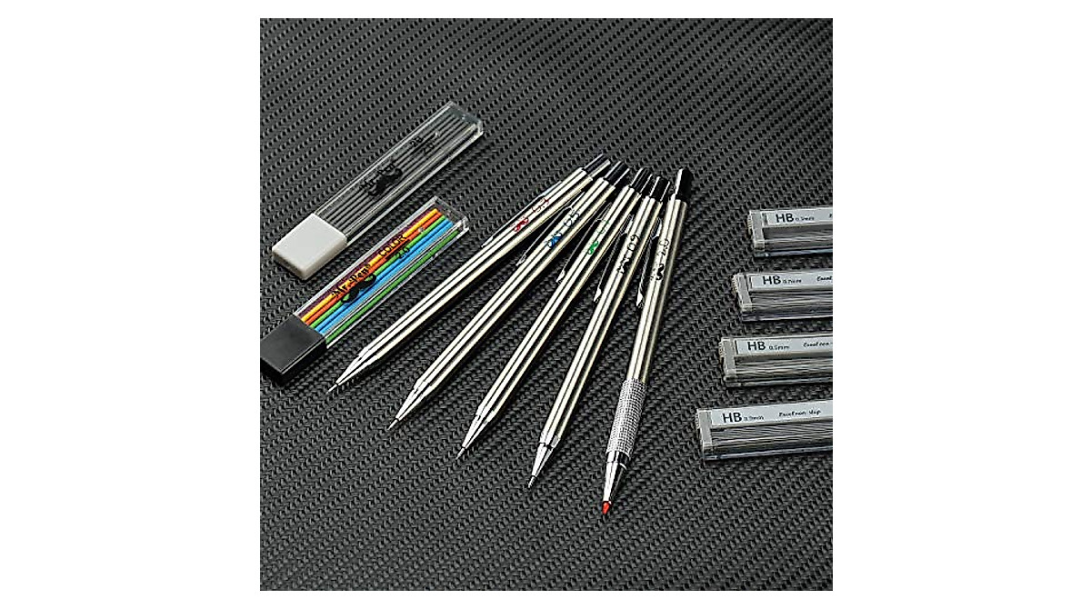 Mr. Pen Metal Mechanical Pencil Set with 5 Sizes & Refills