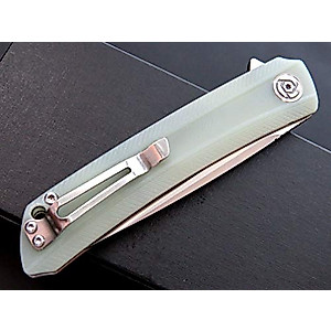 Eafegrow CH3002-G10 Folding Camping Knives 3.7 inch D2 Blade and G10 Handle Pocket Knives Outdoor Hunting Knife Tactical Folding Knives (jade)