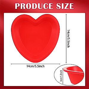 Leriton 12 Pcs Heart Cake Pan Silicone Heart Cake Molds Baking Pan Nonstick Molds for Anniversary Birthday Snack Cupcake Baking (5.5 Inch)
