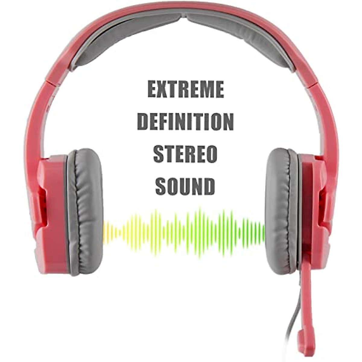 SADES SA708GT Stereo Gaming Headset for Xbox One, PS4, PC, Mobile, Noise Cancelling Over Ear Headphones with Mic & Bass Surround Soft Memory Earmuffs for Laptop Nintendo Switch Games-Pink