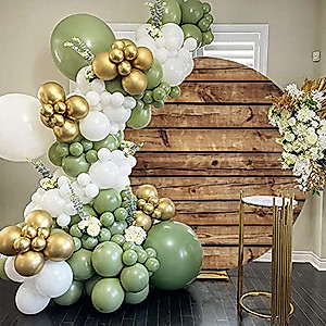 Leowefowa Polyester Wood Round Backdrop Cover(without stand) 7.5ft Wooden Backdrop Wood Backdrop for Parties Wood Circle Backdrop Stand Cover Girl Boy Birthday Baby Shower Gender Reveal Wedding Shower