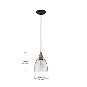 Feiss P1394DFW/DWZ Matrimonio Glass Pendant Lighting, Brown, 1-Light (6"Dia x 9"H) 60watts