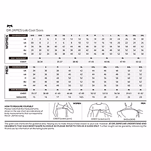 Dr. James Student Lab Coat, Classic Fit, 100% Cotton, White, 39 Inch Length (Large)