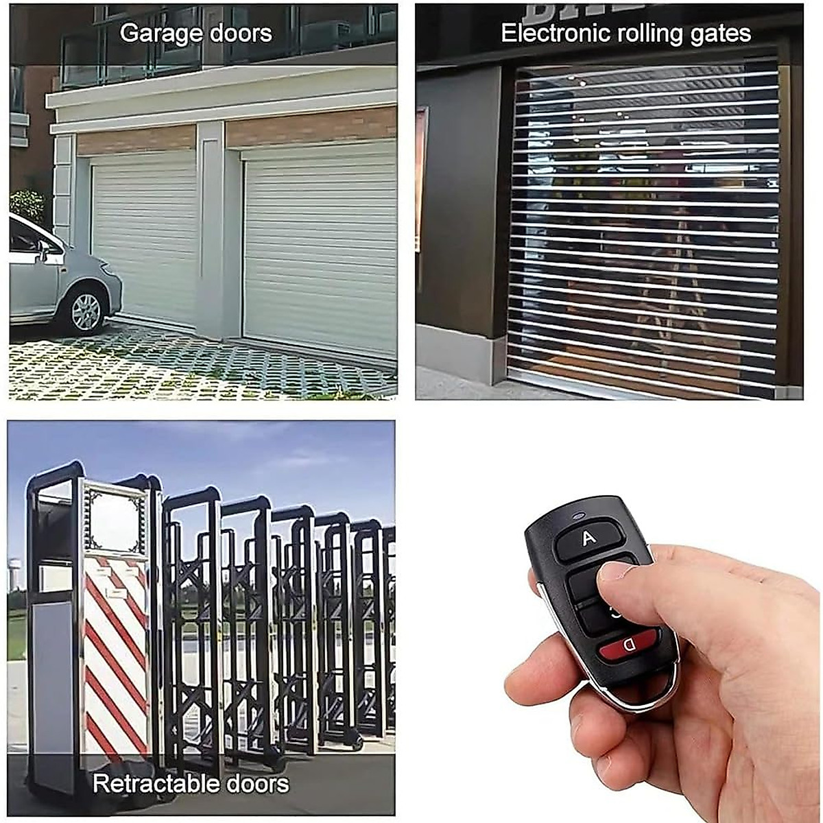 Pomojonbi 4Pcs Metal Door Remote Remote for Gate, Remote Control Key Fob, Replacement Garage Door