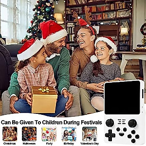 Handheld Games Retro Game Console 64G TF Card Buit in Games and Emulators Video Come Consoles 3.5 Inch IPS 640*480 Screen Support Linux System-White
