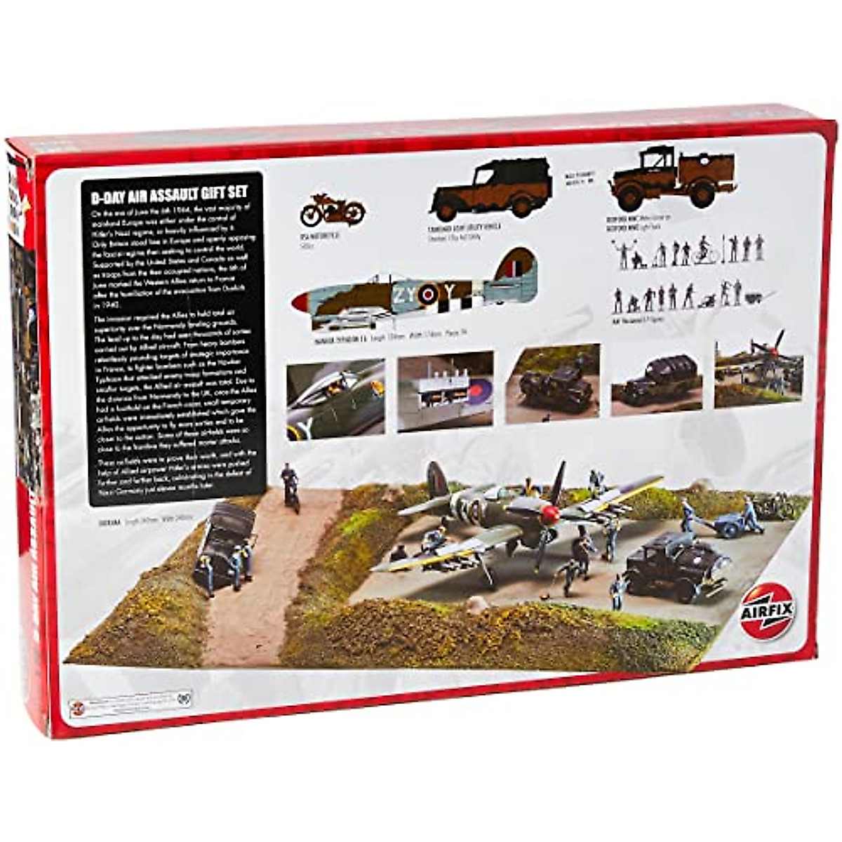 Airfix D-Day Air Assault 1:72 WWII Military Diorama Plastic Model Gift Set A50157A, Multi