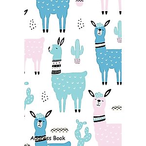 Address Book: For Contacts, Addresses, Phone, Email, Note,Emergency Contacts,Alphabetical Index With llama Cactus Cute Pattern