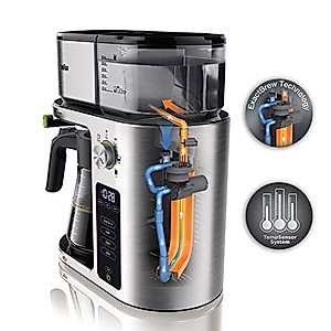 Braun MultiServe Coffee Machine 7 Programmable Brew Sizes / 3 Strengths + Iced Coffee, Glass Carafe (10-Cup), Stainless Steel, KF9070S