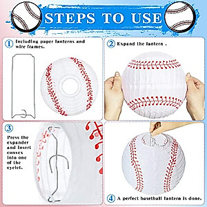 Baseball Birthday Party Decorations Sports Party Supplies Baseball Theme Happy Birthday Banner Cake Topper Balloons Paper Pom Poms Lanterns for Boys Girls Birthday Baby Shower (Baseball-01)