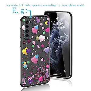 Ikiiqii Cover for Samsung Galaxy A13 5G case Shell Soft Silicone Black Phone Protective Cases TPU + 9H Hardness HD Tempered Glass Screen Protector Film Protection - Romantic Balloon