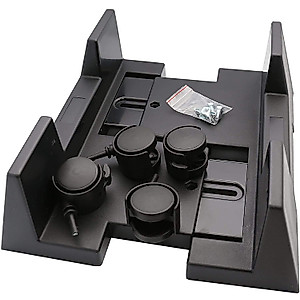 CPU Stand Mobile Desktop Tower Computer Floor Stand Rolling Caster Wheels Adjustable Width Universal PC Computer Holder Cart with 4 Caster Wheels (Black-B)