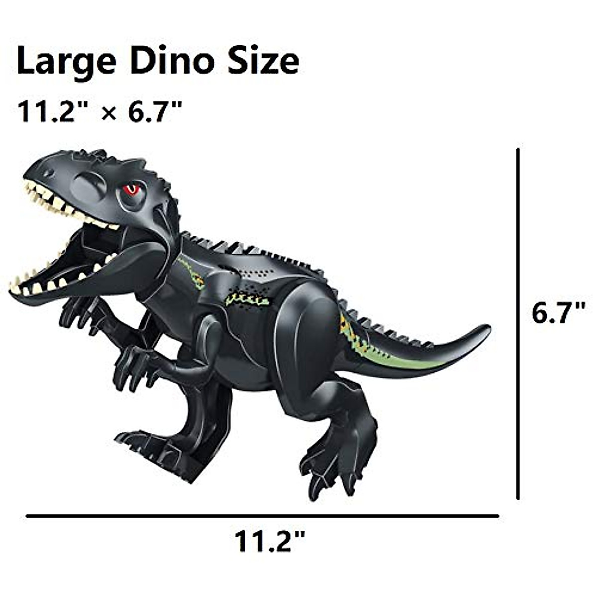 10 Pack Playset Jurassic Dinosaurs, 2 Large(11") + 8 Small(4"), Building Dino Action Figures Toys, Kids Boys Educational Party Favors Gift Idea 46