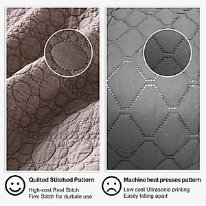 HORIMOTE HOME Quilt Set Queen Size Cameo Rose, Classic Geometric Spots Stitched Pattern, Stone-Washed Microfiber Chic Rustic Look, Ultra Soft Lightweight Quilted Bedspread for All Season, 3 Pieces