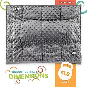 Kidaddle 5lb Weighted Blanket for Kids (Grey), Plush Minky Weighted Lap Pad for Kids with Sensory Processing Issues Like Autism or ADHD, Giftable Kids Weighted Blanket with Travel Bag for Ages 4-10