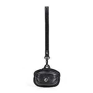 Genuine Leather Case Compatible with Sony WF-1000XM4 True Wireless Earphone Protective Case Crazy Horse Leather Cover with Leather Lanyard (Black)
