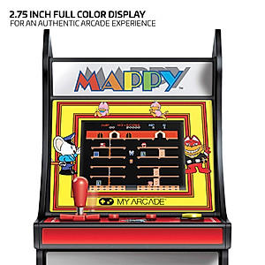 My Arcade My Arcade Mappy Micro Player: Fully Playable, 6.75 Inch Collectible, Color Display, Speaker, Volume Buttons, Headphone Jack, Battery or Micro USB Powered - Electronic Games