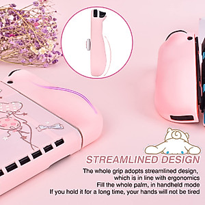 DLseego Cute Dog Switch OLED Protective Case Silicone Soft Cover Shockproof Pink Skin Joy Con Shell with 4PC Cat Claw Thumb Grips Caps