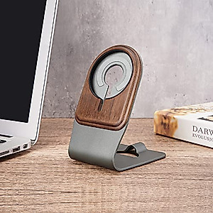 Natural Walnut Stand for Apple MagSafe Charger Compatible with iPhone14/14 Plus/14 Pro Max- iPhone13/13 Mini/13 Pro Max- iPhone12 Series