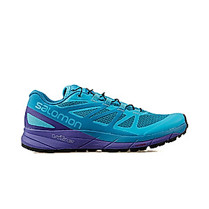 Salomon Women's Sense Ride Trail Running Shoe, Bluebird/Deep Blue/Black, 7