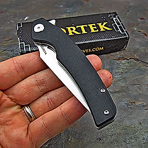 VORTEK Ultra Smooth Folding Pocket Knife: Ball Bearing Pivot, 8Cr13MoV Blade, Finely Crafted Superior Fit and Finish