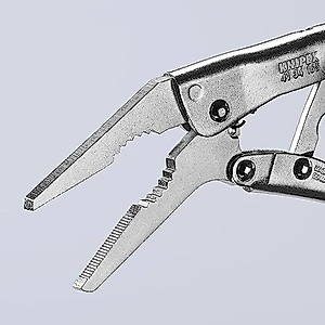 KNIPEX - 41 34 165 Knipex Tools LP - 4134165 6-1/4" Grip Pliers w/ Long, Narrow Jaw, Nickel Plated