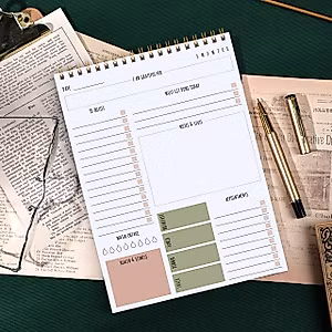 To Do List Notepad 52 Sheets Tear Off Daily Planner,5.8" x 8.4" Organizing To-do Notepads
