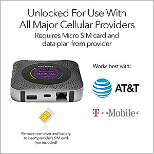 NETGEAR Nighthawk M1 4G LTE WiFi Mobile Hotspot (MR1100-100NAS) – Up to 1Gbps Speed, Works Best with AT&T and T-Mobile, Connects Up to 20 Devices, Secure Wireless Network Anywhere
