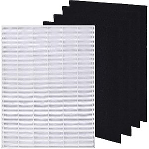 115115 Filter, Replacement Filters A 115115 Size 21 Compatible with Winix PlasmaWave air Purifier 5300 6300 5300-2 6300-2 P300 C535 AM90 1 True HEPA Filter and 4 Active Cotton Filters (White+Black)